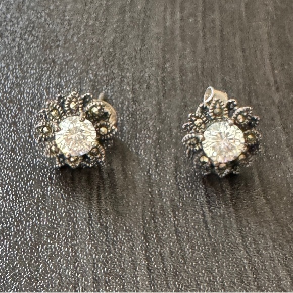 Judith Jack | Jewelry | Judith Jack Cz Stud Earrings Sterling Silver ...